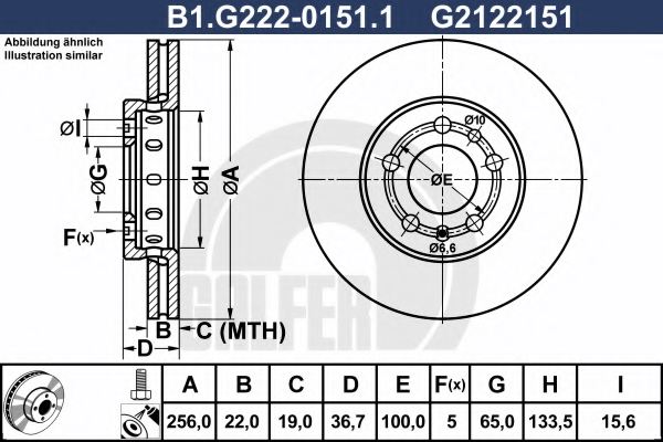 6R0615301,VW 6R0615301 Brake Disc for VW