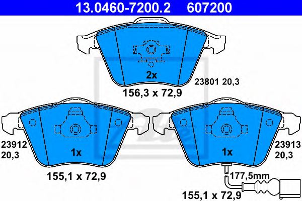 1K0698151B,VW 1K0698151B Brake Pad Set, disc brake for VW