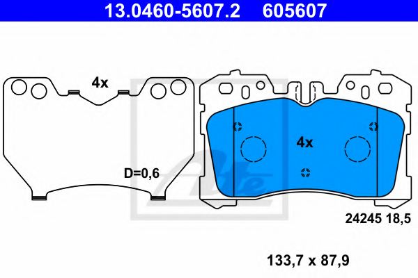 044650W110,LEXUS 04465-0W110 Brake Pad Set, disc brake for LEXUS