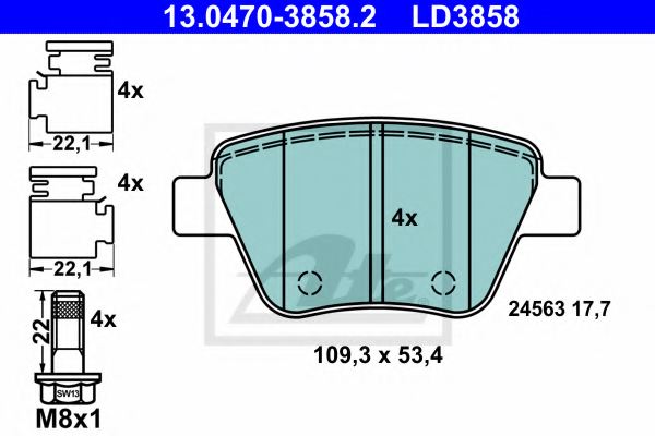 5K0698451A,VW 5K0698451A Brake Pad Set, disc brake for VW
