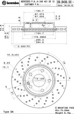 2464212512,MERCE 2464212512 Brake Disc for MERCE