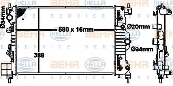 95316029,CHEVR 95316029 Radiator, engine cooling for CHEVR
