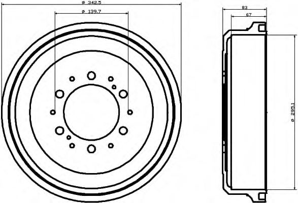 4243135110,TOYOT 42431-35110 Brake Drum for TOYOT