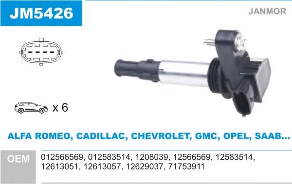 12629037,OEM 12629037 Ignition Coil for OEM