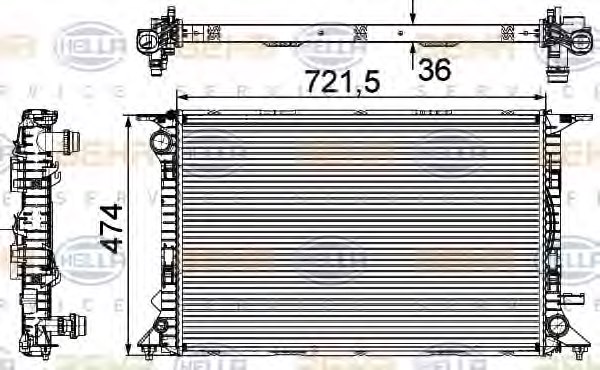 4G0121251B,AUDI 4G0121251B Radiator, engine cooling for AUDI