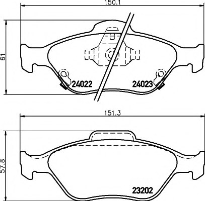 044650D050,TOYOT 04465-0D050 Brake Pad Set, disc brake for TOYOT