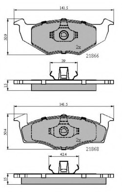 1H0698151B,VW 1H0698151B Brake Pad Set, disc brake for VW