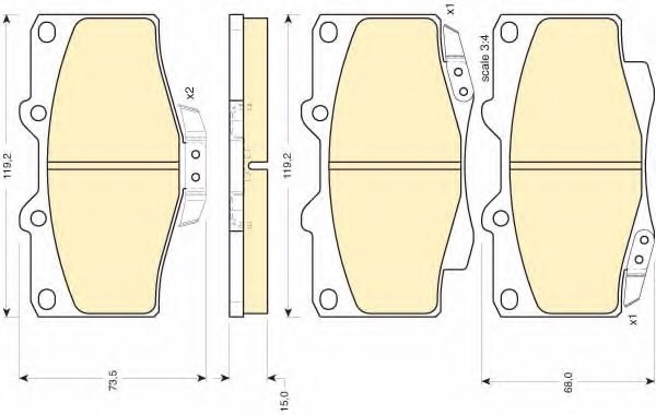 0446560030,TOYOT 04465-60030 Brake Pad Set, disc brake for TOYOT