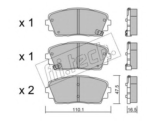 581011YA10,KIA 58101-1YA10 Brake Pad Set, disc brake for KIA