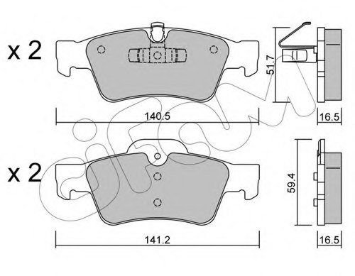 1644201520,MERCE 164 420 15 20 Brake Pad Set, disc brake for MERCE