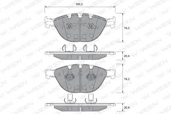 34116774258,BMW 34 11 6 774 258 Brake Pad Set, disc brake for BMW