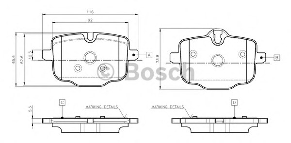 34212284466,BMW 34 21 2 284 466 Brake Pad Set, disc brake for BMW