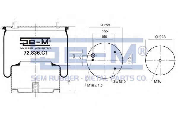 1697678,DAF 1697678 Boot, air suspension for DAF
