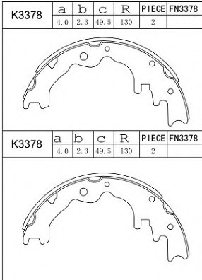 K3378,MK K K 3378 Brake Shoe Set for MK K