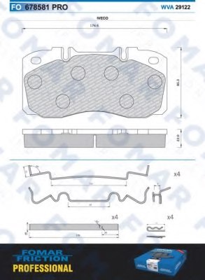42555669,IVECO 42555669 Brake Pad Set, disc brake for IVECO