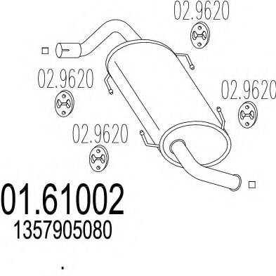 1357905080,PEUGE 1357905080 End Silencer for PEUGE