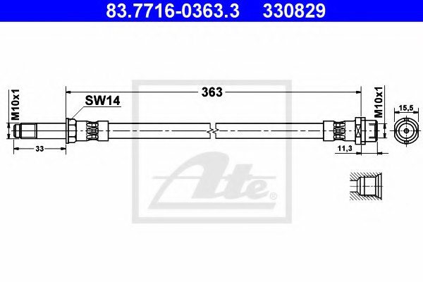 9014280435,MERCE 901 428 04 35 Brake Hose for MERCE