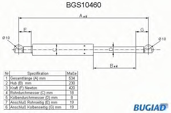6885988,FORD 6885988 Gas Spring, boot-/cargo area for FORD