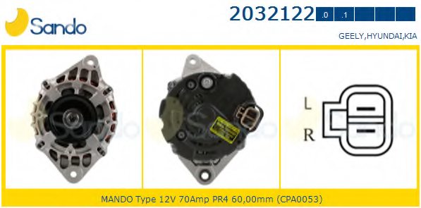 3730002570,HYUNDAI 3730002570 Alternator for HYUNDAI