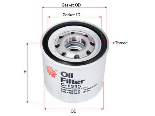 C1515,SAKURA Automotive C-1515 Oil Filter