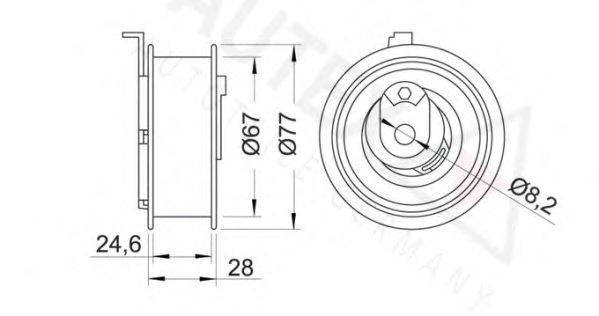 06D109243B,AUDI 06D109243B Tensioner Pulley, timing belt for AUDI