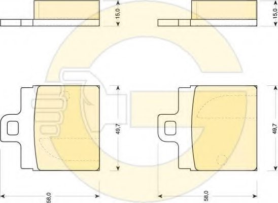 60778549,LANCIA 60778549 Brake Pad Set, disc brake for LANCIA