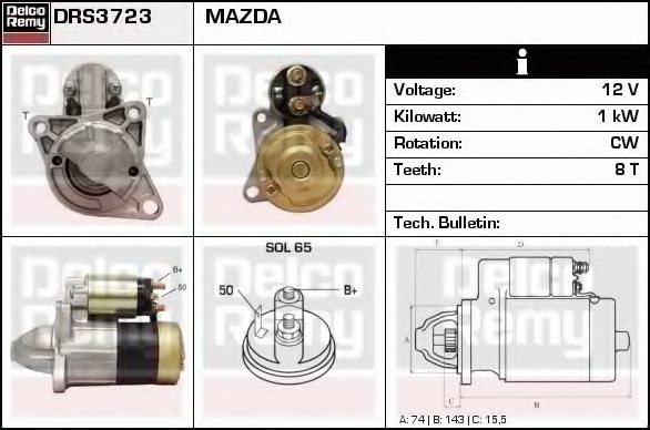 BPD418400A,MAZDA BPD4-18-400A Starter for MAZDA