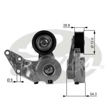 022145299B,VW 022145299B Tensioner Pulley, v-ribbed belt for VW