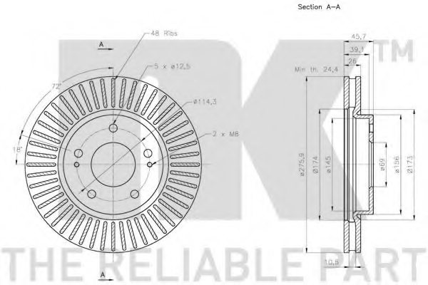 MR510966,MITSUBISHI MR 510966 Brake Disc for MITSUBISHI