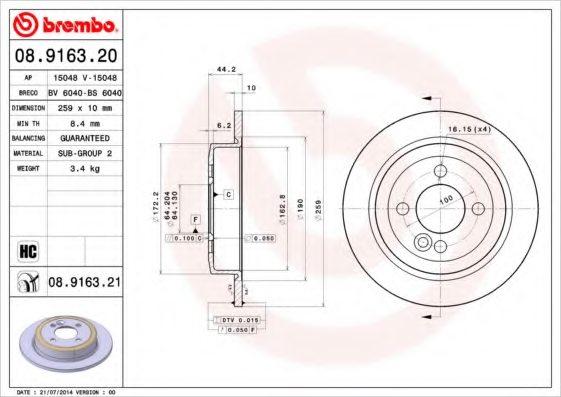 34216774987,MINI 34 21 6 774 987 Brake Disc for MINI
