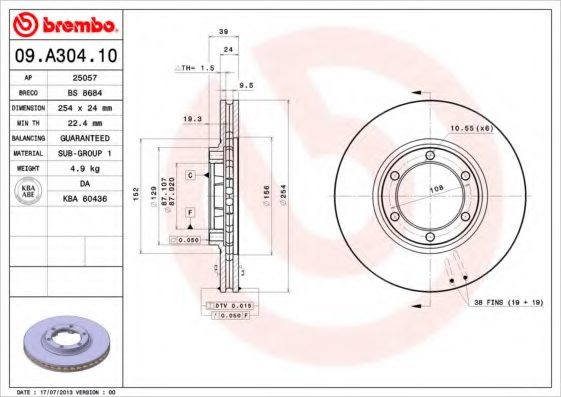 MB950958,MITSUBISHI MB 950958 Brake Disc for MITSUBISHI