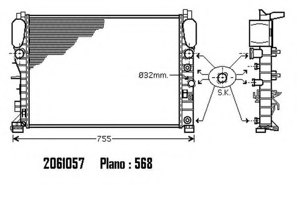 A2115003702,MERCEDES-BENZ A2115003702 Radiator, engine cooling for ...